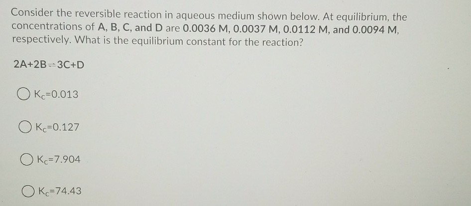 Solved Determine the reaction quotient expression for the | Chegg.com