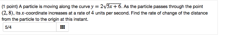 Solved (1 point) A particle is moving along the curve y = | Chegg.com