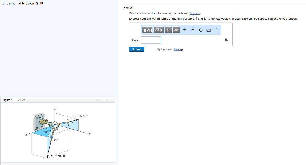 Solved Determine The Resultant Force Acting On The Hook