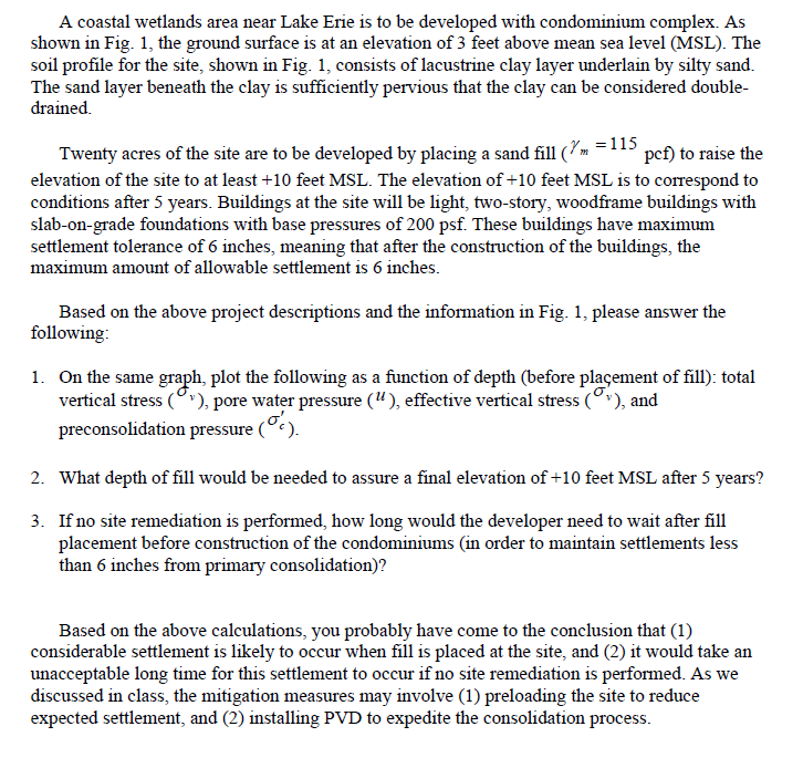 A coastal wetlands area near Lake Erie is to be | Chegg.com