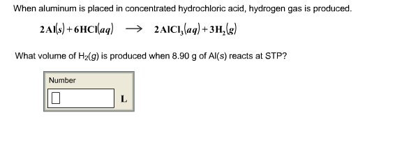 Solved When aluminum is placed in concentrated hydrochloric | Chegg.com