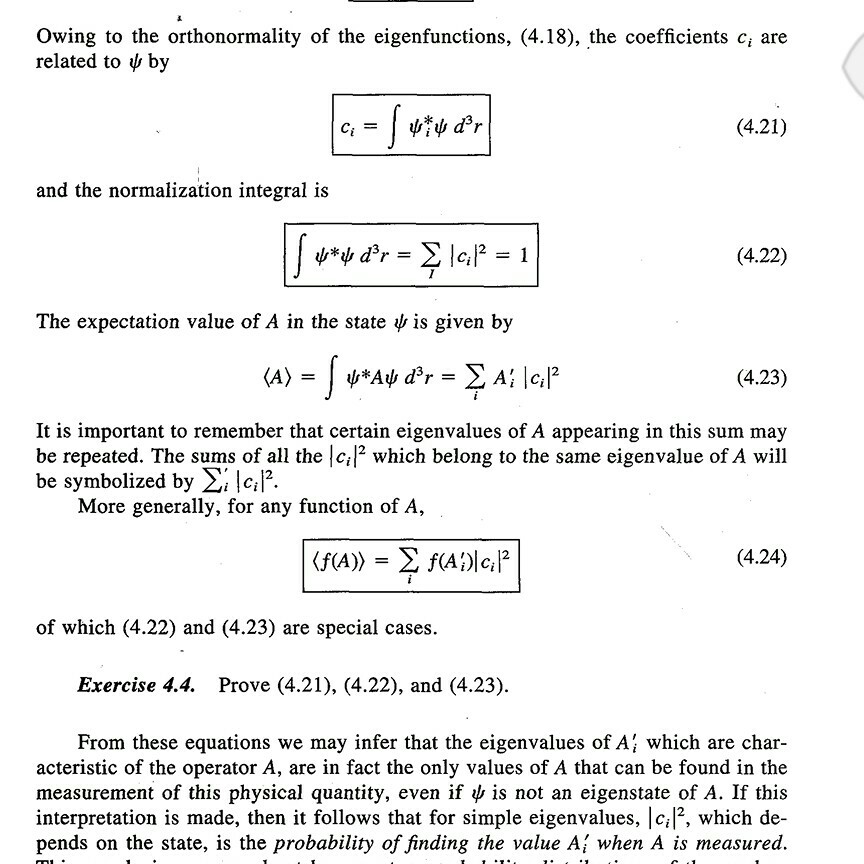 Solved Owing to the orthonormality of the eigenfunctions, | Chegg.com