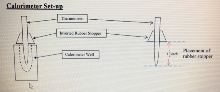 Solved Calorimeter Set-up Thermometer Inverted Rubber | Chegg.com