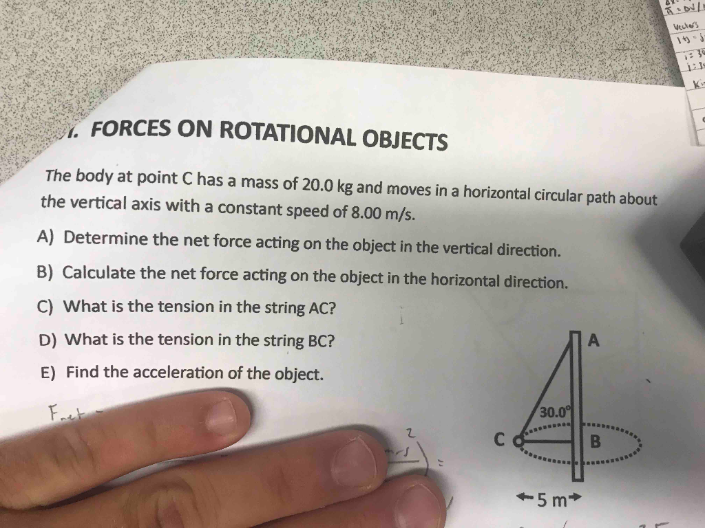 Solved FORCES ON ROTATIONAL OBJECTS The body at point C has | Chegg.com