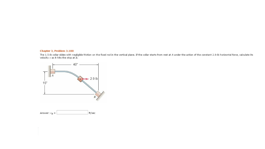 Solved The 1.5-lb collar slides with negligible friction on | Chegg.com