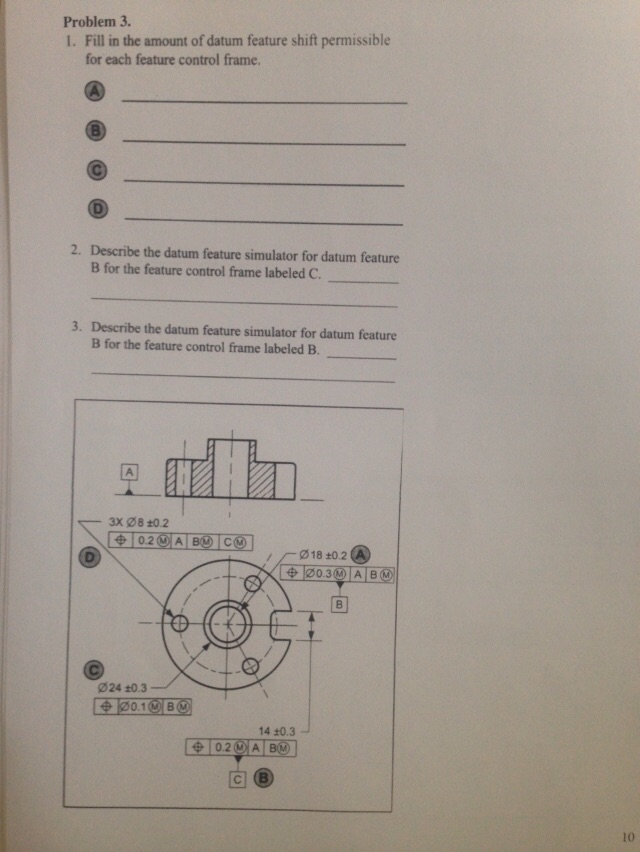 Fill in the amount of datum feature shift permissible | Chegg.com
