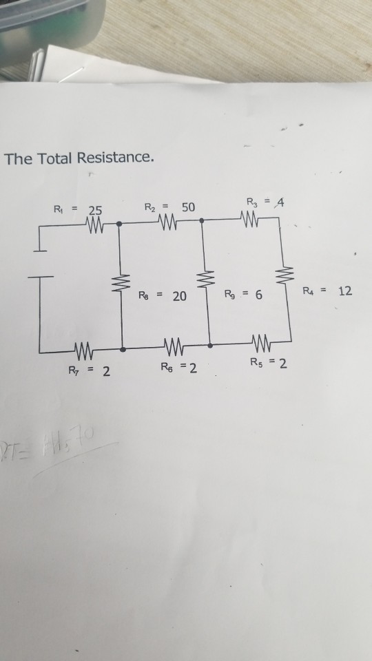 Solved The Total Resistance. Ri = 25 R250 Fe=20 F4 12 Rs =2 | Chegg.com
