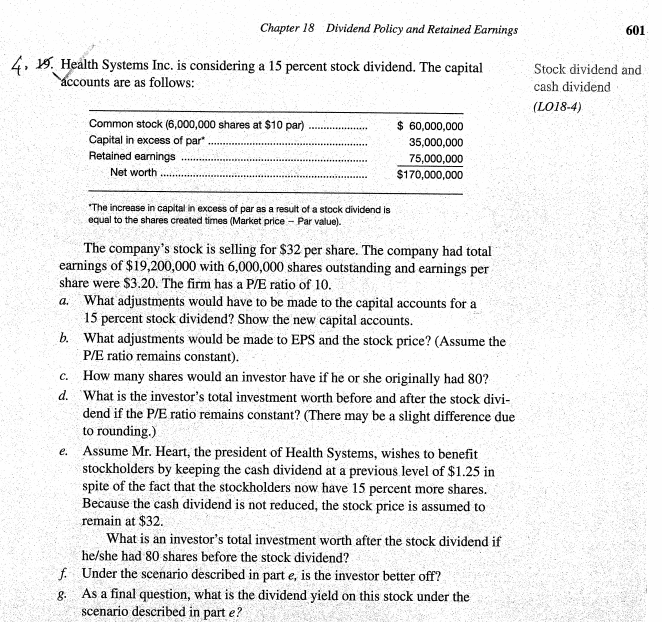 Solved Chapter 18 Dividend Policy and Retained Earnings 601 | Chegg.com