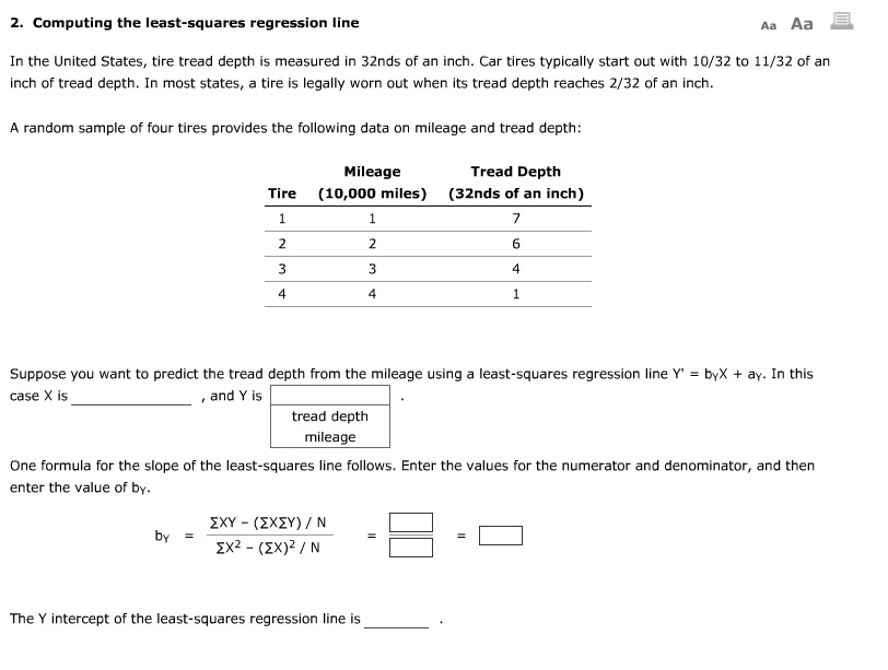 Solved Computing the least-squares regression line In the | Chegg.com