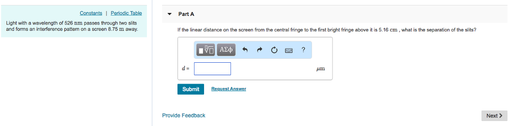 Solved Constants | Periodic Table Part A Light with a | Chegg.com