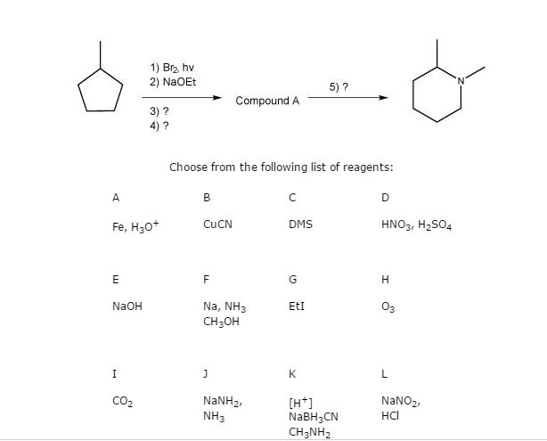 Solved Reagent 3 is H, Reagent 4 is C, and reagent 5 is K. | Chegg.com