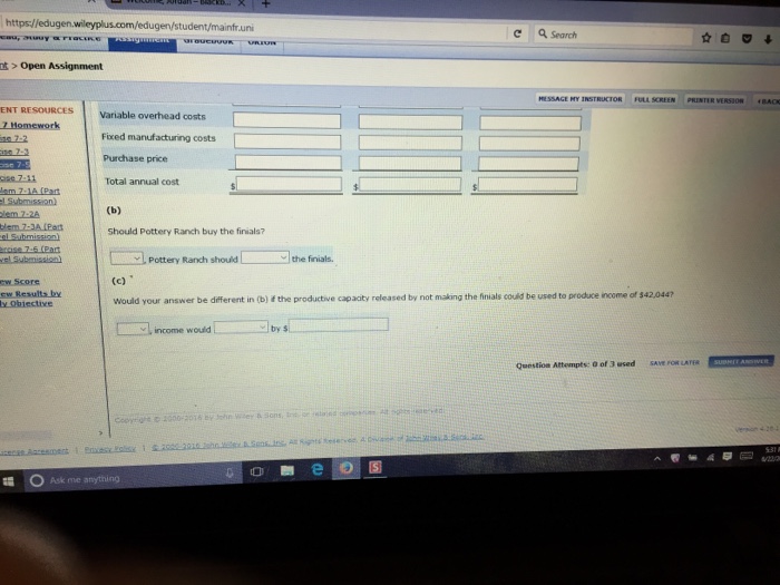 Solved > Open Assignment MESSAGE HY INSTRUCTOR FULL SCRE T | Chegg.com