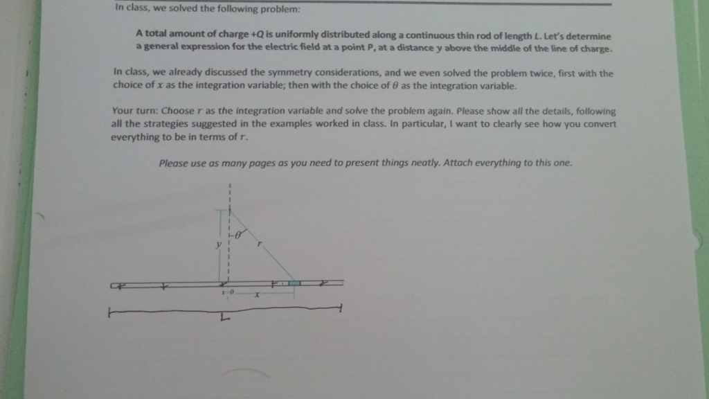 Solved In class, we solved the following problem: A total | Chegg.com