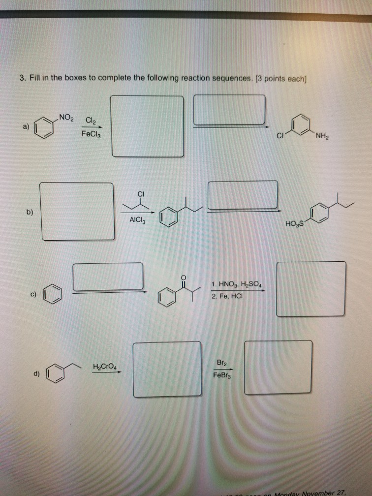 Solved 3. Fill in the boxes to complete the following | Chegg.com