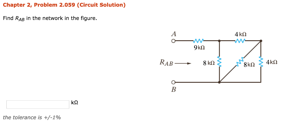 Solved Chapter 2, Problem 2.059 (Circuit Solution) Find RAB | Chegg.com