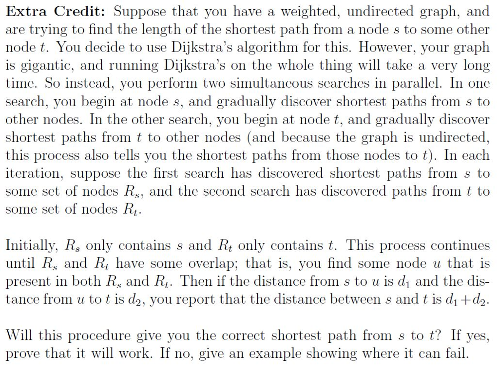 Solved Extra Credit: Suppose that you have a weighted, | Chegg.com Solved Extra Credit: Suppose that you have a weighted, | Chegg.com