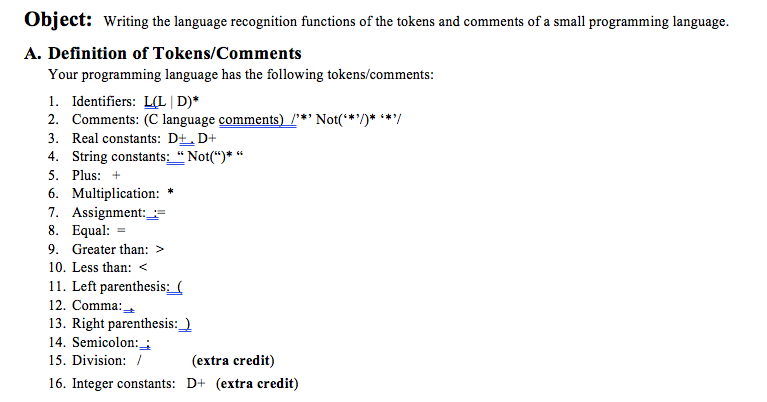 Solved Object: Writing the language recognition functions of | Chegg.com