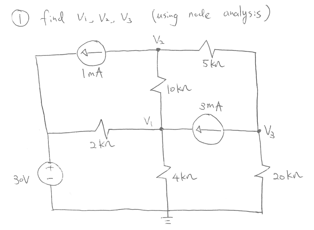 Solved Find V_1, V_2, V_3 (using node analysis) | Chegg.com