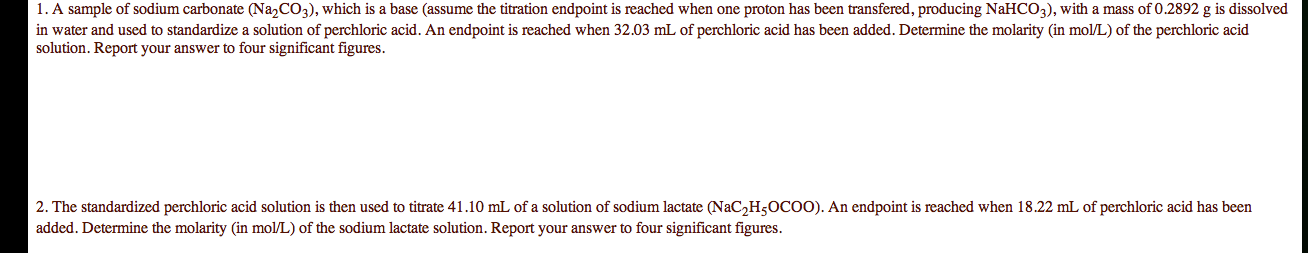 Solved A sample of sodium carbonate (Na2C03), which is a | Chegg.com