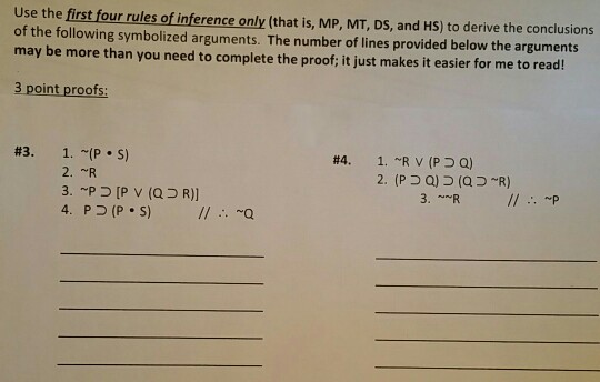 Solved Use the first four rules of inference only (that is, | Chegg.com