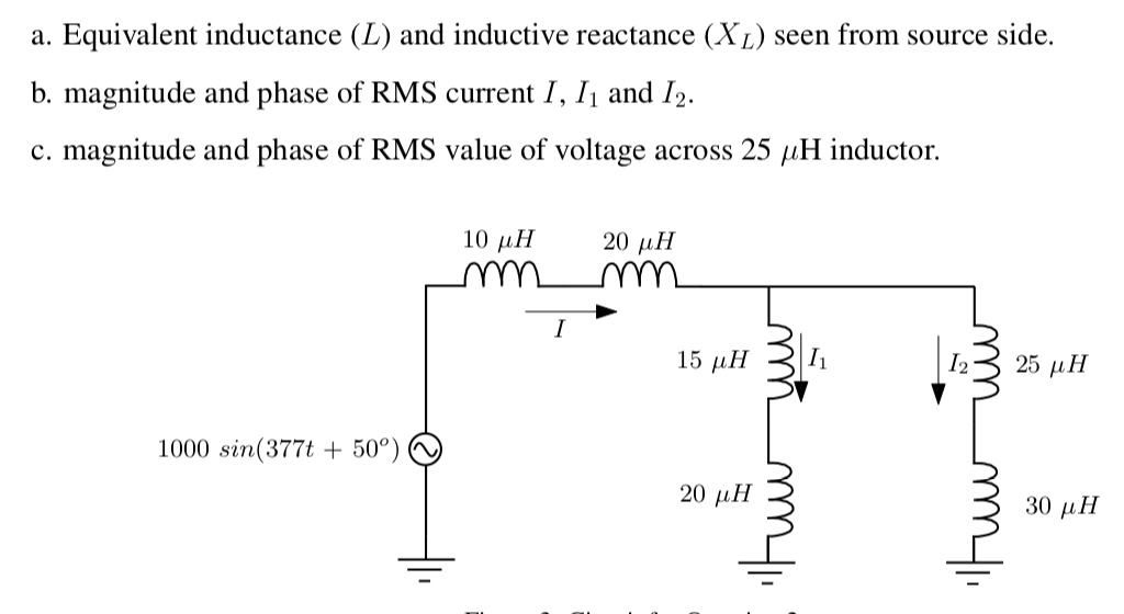 Solved a. Equivalent inductance (L) and inductive reactance | Chegg.com