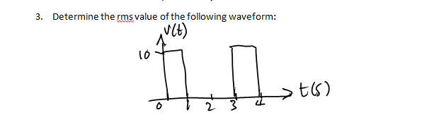 Solved Determine the rms value of the following waveform: | Chegg.com