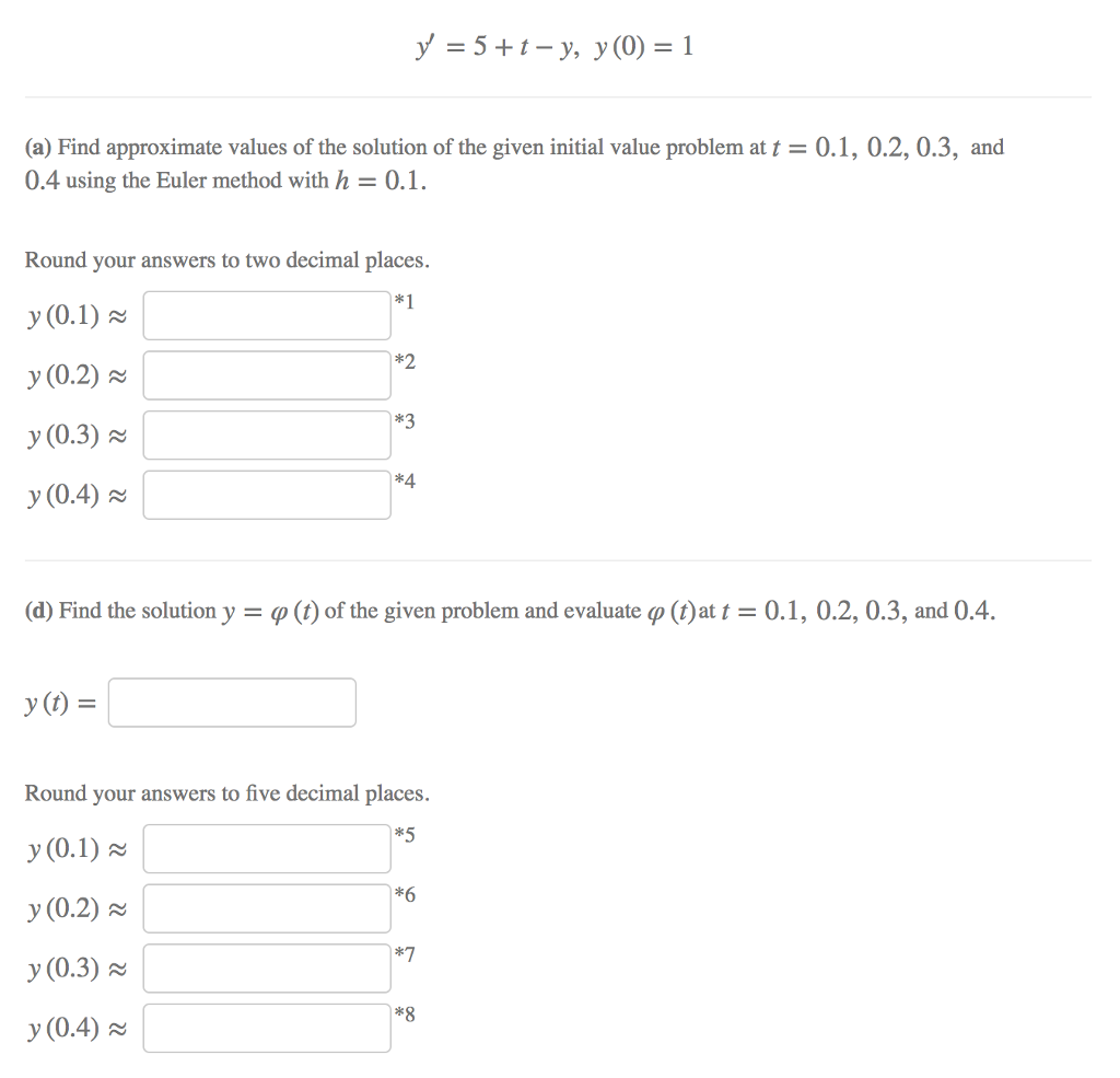 Solved A Find Approximate Values Of The Solution Of The