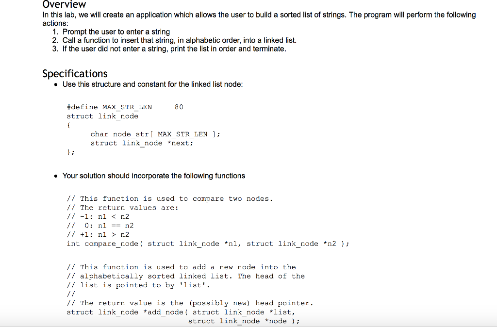 Solved Overview In this lab, we will create an application | Chegg.com