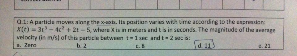 Solved A particle moves along the x-axis. Its position | Chegg.com