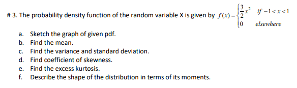 Solved # 3. The probability density function of the random | Chegg.com