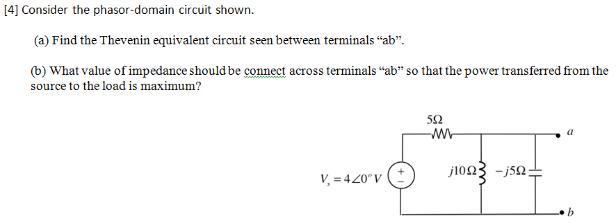 Solved Consider the phasor-domain circuit shown. Find the | Chegg.com