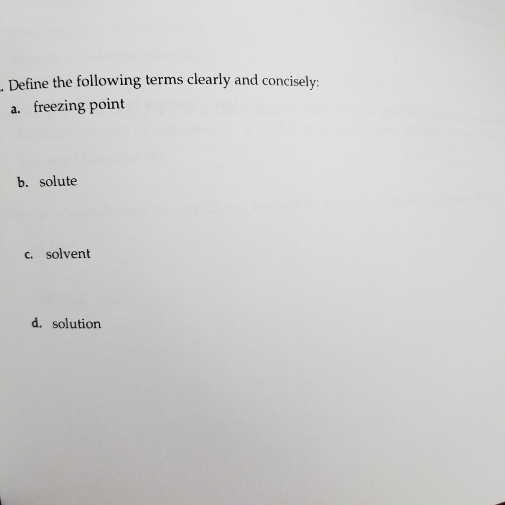 Solved Define the following terms clearly and concisely a. | Chegg.com