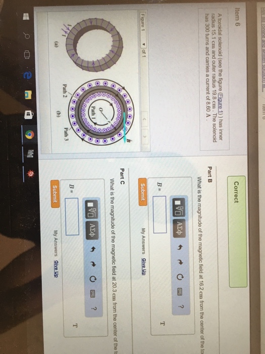 A toroidal solenoid (see the figure (Figure 1)) has | Chegg.com