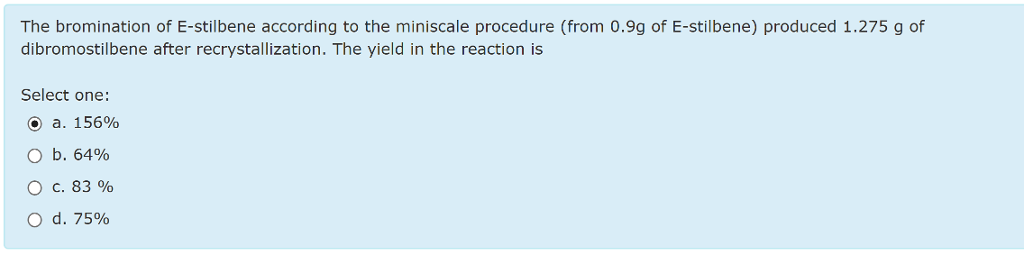 Solved The bromination of E-stilbene according to the | Chegg.com