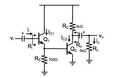 Solved For the CC-CE cascade amplifier shown below, the | Chegg.com