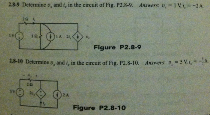 Solved Determine v_x and i_x, in the circuit of Fig. P2.8-9. | Chegg.com
