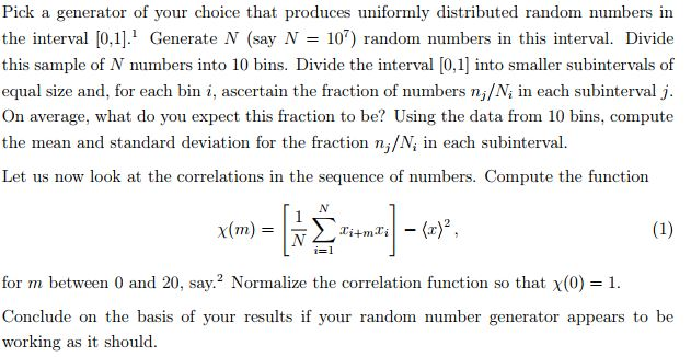 Pick a generator of your choice that produces | Chegg.com