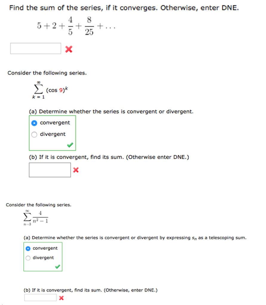 Solved Find the sum of the series, if it converges. | Chegg.com