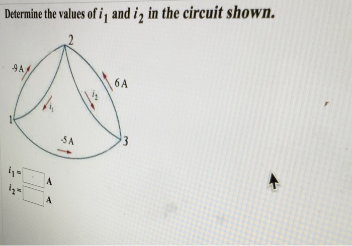Solved Determine the values of i1 and i2 in the circuit | Chegg.com