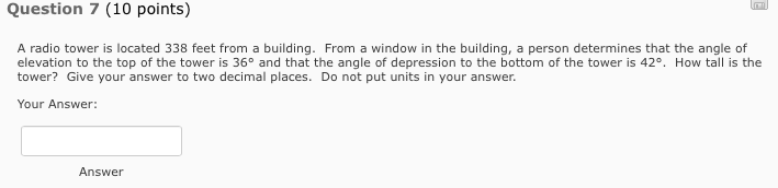 Solved A radio tower is located 338 feet from a building. | Chegg.com