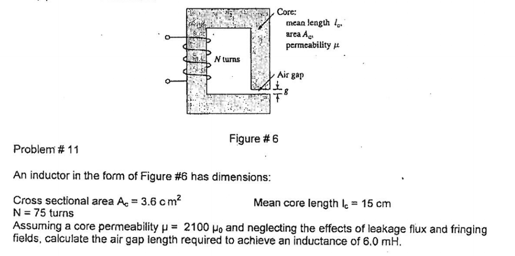 Solved An inductor in the form of Figure #6 has | Chegg.com