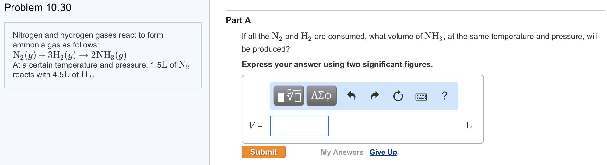 Solved Nitrogen and hydrogen gases react to form ammonia gas | Chegg.com