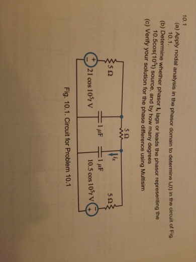 Solved Apply nodal analysis in the Phasor domain to | Chegg.com