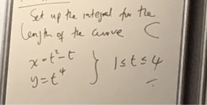 Solved Set up the integral for the length of the curve x - | Chegg.com