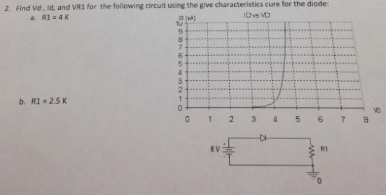 Solved Find Vd. Id, and VR1 for the following circuit using | Chegg.com