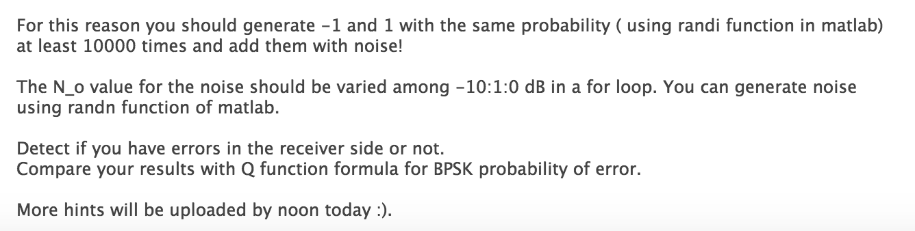 you should simulate probability of error for BPSK | Chegg.com