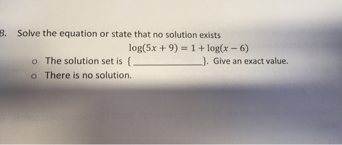 Solved Solve the equation or state that no solution exists | Chegg.com