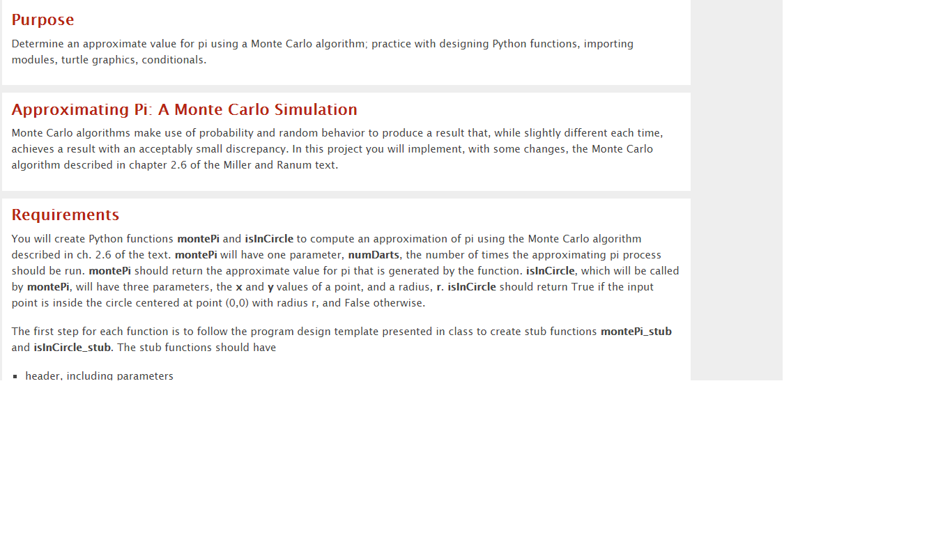 Solved Purpose Determine an approximate value for pi using a | Chegg.com