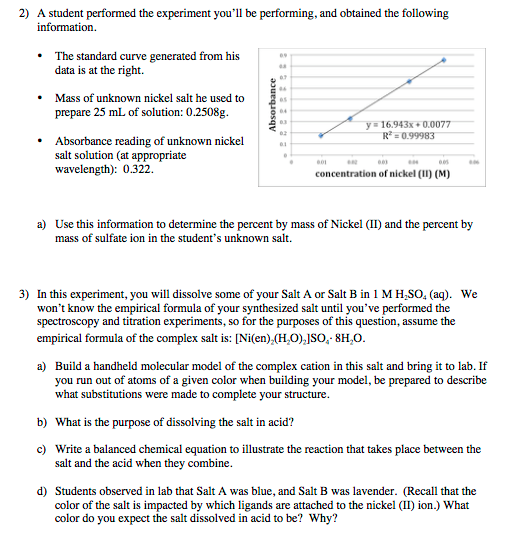 Solved 2) A student performed the experiment you'll be | Chegg.com