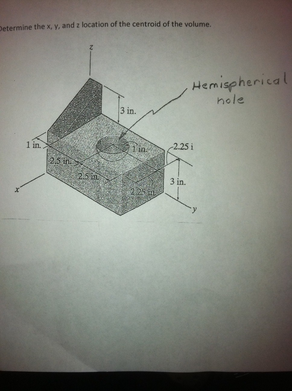 Determine the x,y, and z location of the centroid of | Chegg.com
